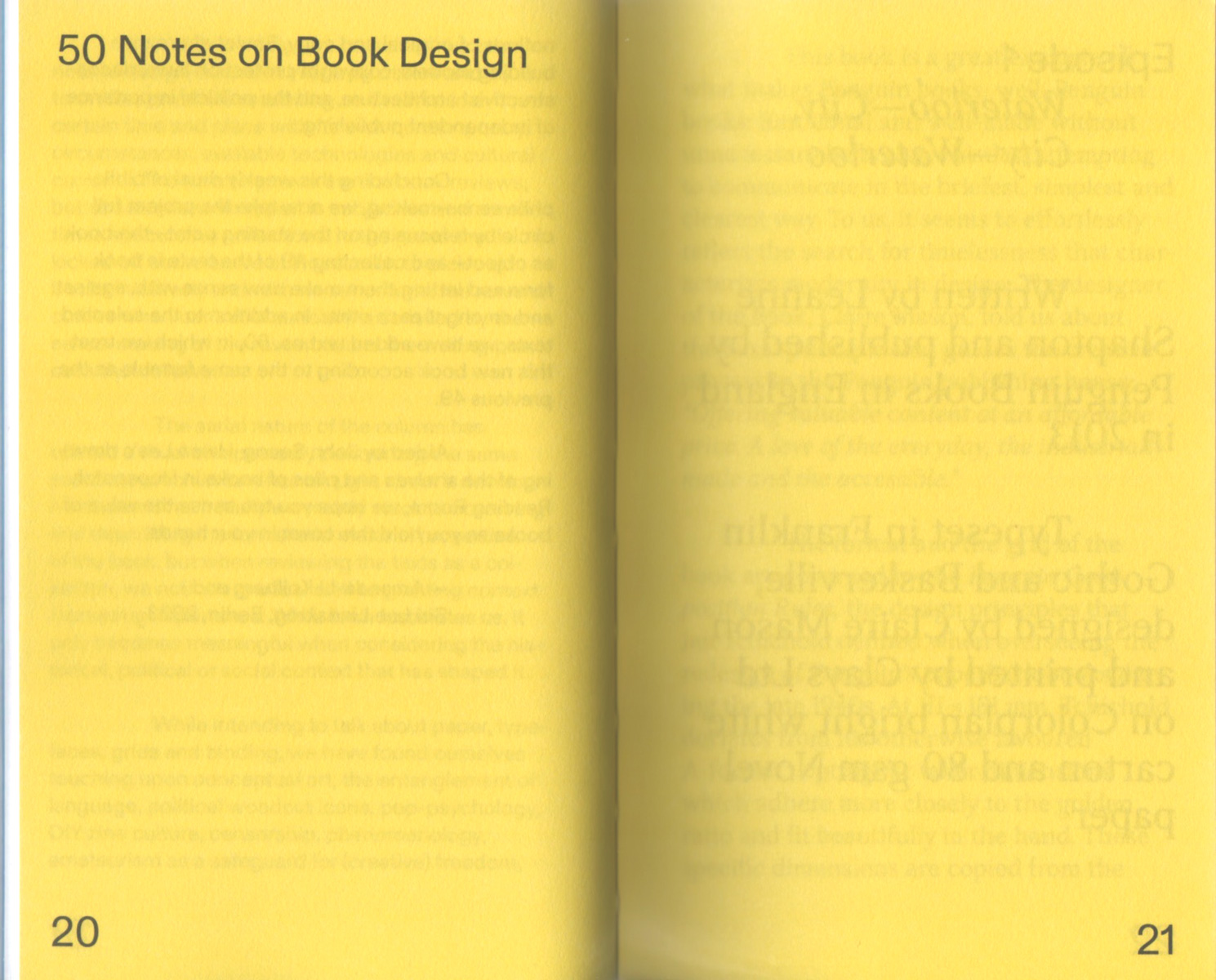 Notes on Book Design | Onomatopee