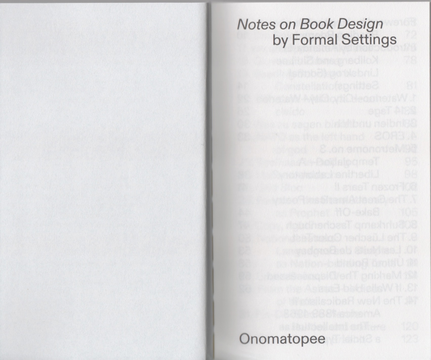 Notes on Book Design | Onomatopee